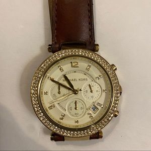 Michael Kors | Accessories | Michael Kors Leather Band Watch Mk2249 ...
